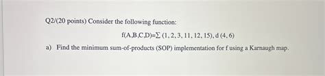 Solved Q2 20 Points Consider The Following Chegg