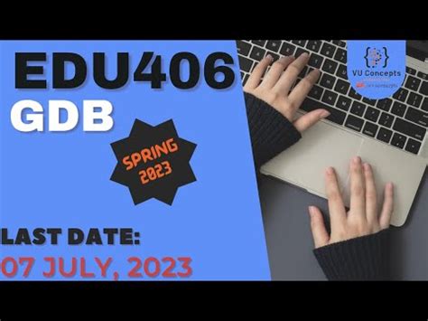 EDU406 GDB Solution 2023 Complete Solution By VU Concepts YouTube