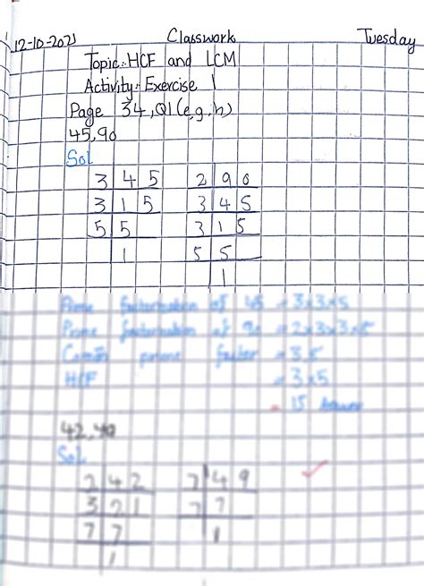 Solution Class 5th Matmatics Notes Hcf And Lcm Exercise 1 Unit 2 Page 6 Studypool
