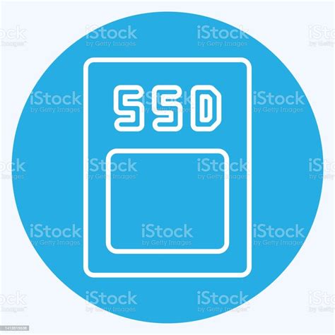 아이콘 Ssd 컴퓨터 구성 요소 기호에 적합합니다 파란 눈 스타일 편집 가능한 간단한 디자인 디자인 템플릿 벡터 간단한 그림 0명에 대한 스톡 벡터 아트 및 기타 이미지