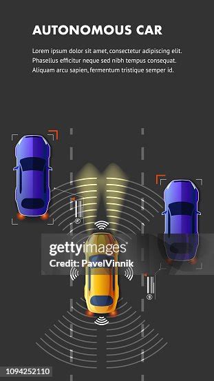Autonomus Car Traffic Top View Vector Illustration High Res Vector