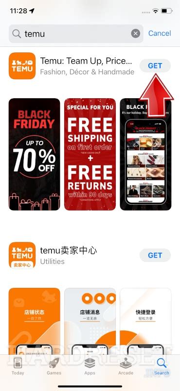 Как установить Temu