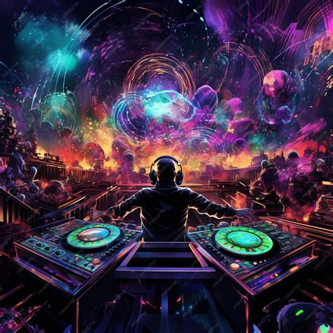 Premium Ai Image Futuristic Dj Setup With Holographic Turntables And