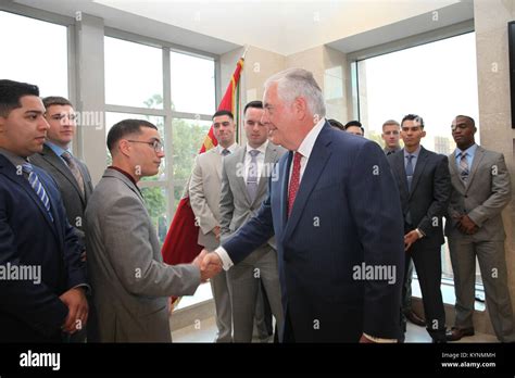 Us Secretary Of State Rex Tillerson Greets Embassy Islamabad Marines