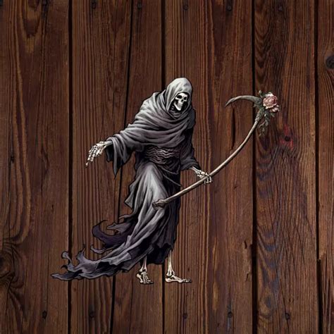 Grim Reaper Sticker Death Roses Dark Window Laptop Scrapbook Sticker