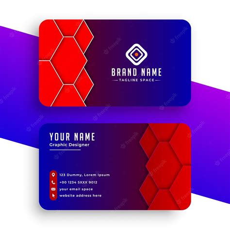Premium Vector Blue Reb Abstract Business Card Design
