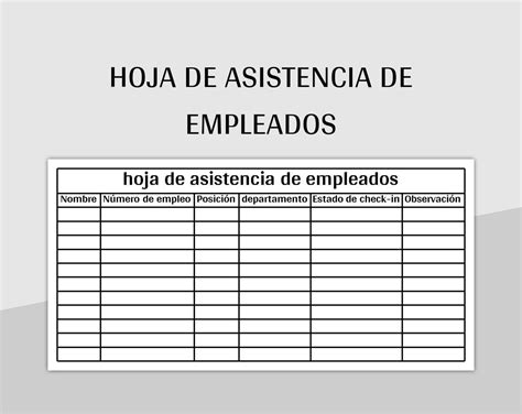 Plantilla De Asistencia De Excel