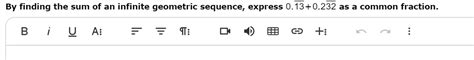 Solved By Finding The Sum Of An Infinite Geometric Sequence Chegg