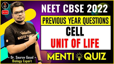 Cell The Basic Unit Of Life Previous Year NEET Questions NEET 2022