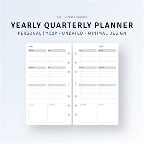 Digital Yearly Overview Template Etsy