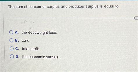solved the sum of consumer surplus and producer surplus is
