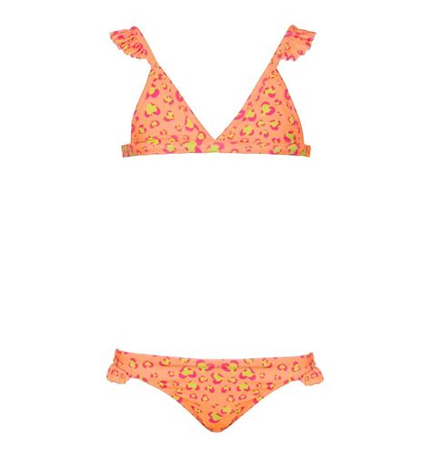 Sunuva Girls Frill Strap Bikini Boho Leopard Tigers N Tiaras