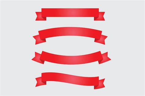 Una Colección De Cintas Rojas Vector Premium