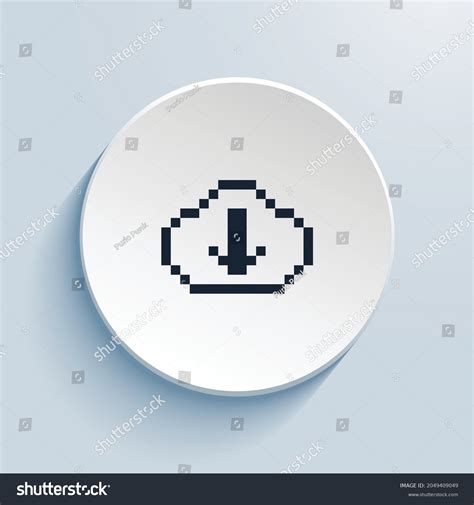 Cloud Arrow Down Pixel Art Icon Stock Vector Royalty Free 2049409049