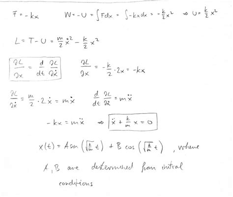 Write Down The Lagrangian For A One Dimensional Particle Mov Quizlet