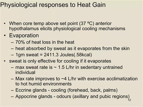 Exercise And Environment Temperature Acclimatization Pptx