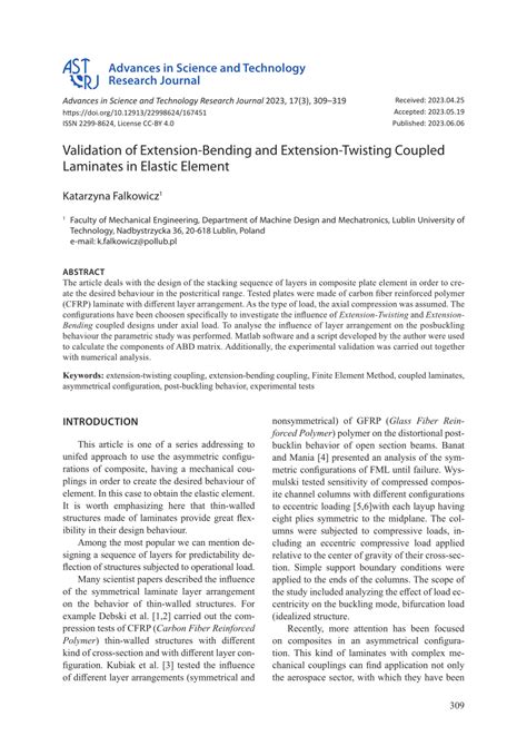 pdf validation of extension bending and extension twisting coupled