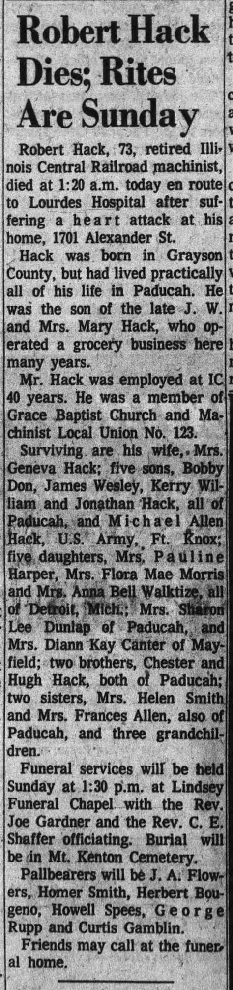 James Robert Hack 1895 1968 Find A Grave Memorial