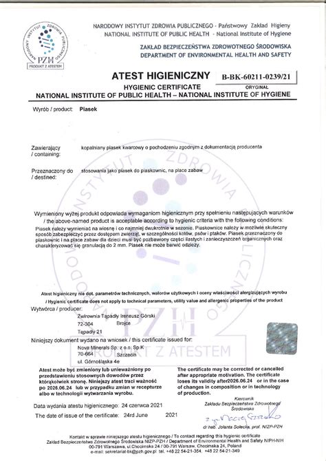 Piasek Do Piaskownic Worek 25 Kg Atest PZH Cena Novaminerals