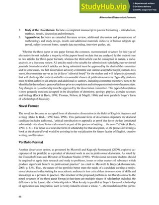 Alternative Dissertation Formats Preparing Scholars For The Academy And