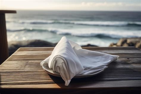 Premium Photo A Piece Of Artfully Folded Napkin With A View Of The