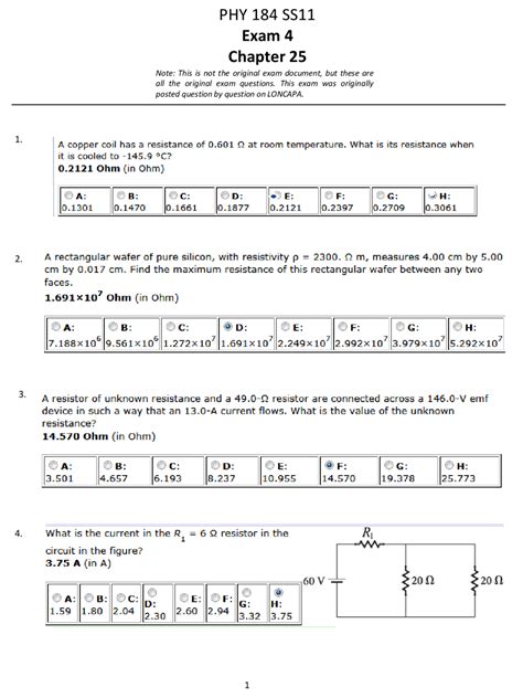 Exam 4 Physics Scientists And Engineers Ii Phy 184 Docsity