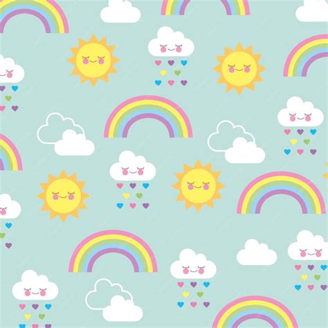 Premium Vector Cute Rainbow Pattern Background