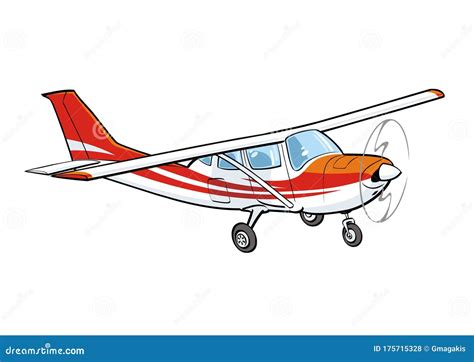 Cessna Civilian Transport Plane Stock Vector Illustration Of White