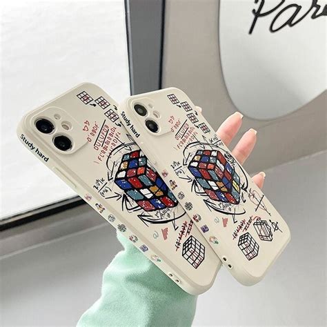 Vintage Rubiks Cube Matematic Phone Case For Apple Iphone 7 8 Plus X Xr