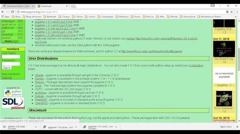 Programação voltada a jogos 00 Instalação do Python e do Pygame