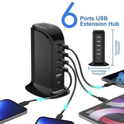 Multi Ports Charger Charging 6 Devices Simultaneously Dh Shop Online