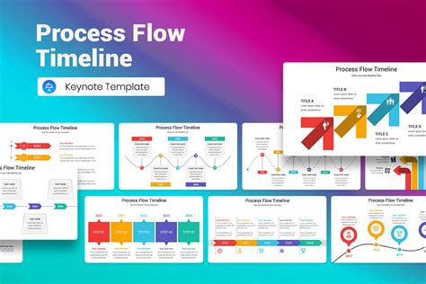 Process Flow Timeline Keynote Template Presentation Template 131390