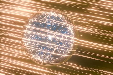 Premium Photo Glowing Particles And Lines With Dark Background D Rendering