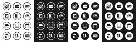 Set Video Graphic Card Case Of Computer Hard Disk Drive Hdd Motherboard Digital Chip