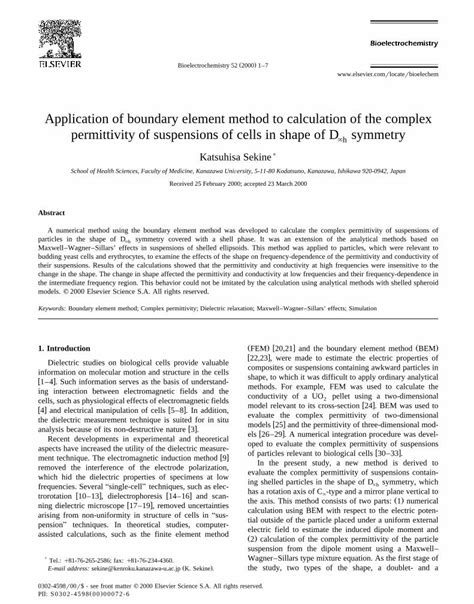 pdf application of boundary element method to calculation of the