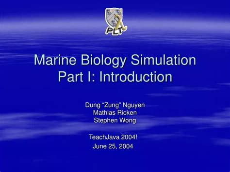 Ppt Marine Biology Simulation Part I Introduction Powerpoint