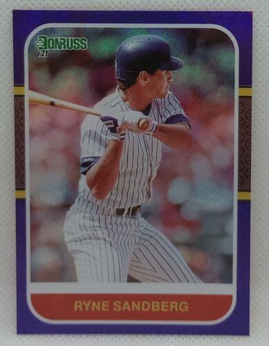 2021 Donruss Ryne Sandberg Holo Purple Variation Chicago Cubs 245 Ebay