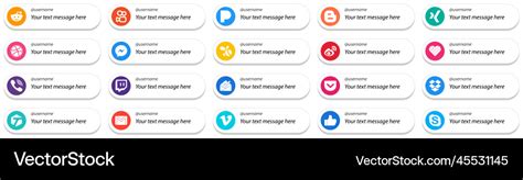 20 Follow Me Social Media Icons With Custom Vector Image