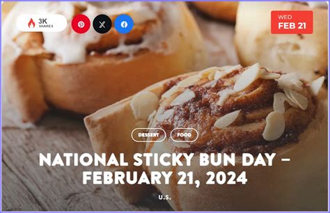 National Today National Sticky Bun Day February 21 2024