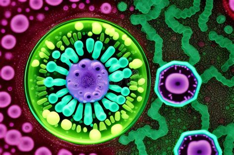 Macro View Of Bacteria And Virus Cells In Scientific Lab Petri Dish
