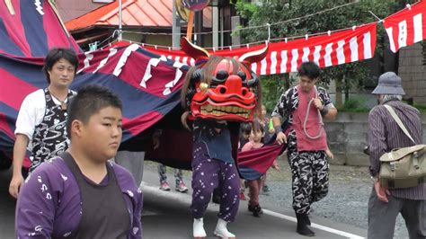 供奉行列 出発地点の御仮殿（おかりや）へ向かう「ささら」＆各町の幌獅子 石岡のおまつり2016 還幸祭 Youtube