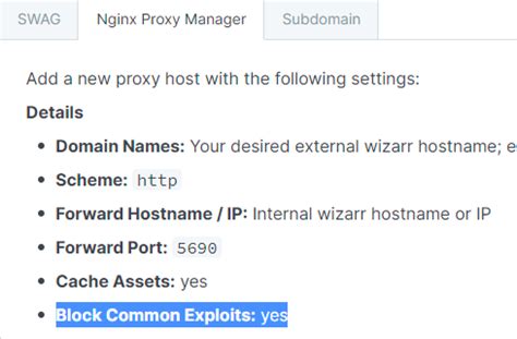 BUG Nginx Proxy Manager Block Common Exploits Issue 89