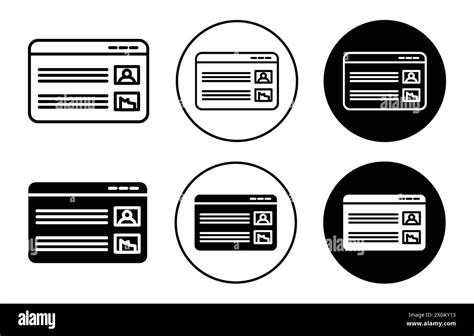 Native Advertising Icon Logo Sign Vector Outline In Black And White