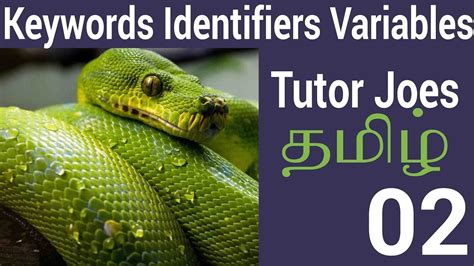 keywords identifiers and variables in python tamil youtube