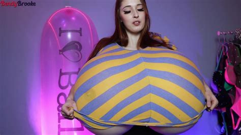 Breast Expansion In Striped Yellow And Blue Shirt Bendybrooke