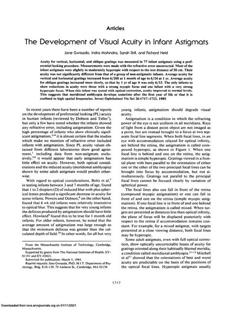 Development Visual Acuity Pdf Visual Acuity Myopia
