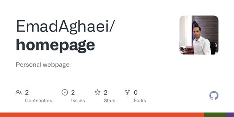 GitHub EmadAghaei Homepage Personal Webpage