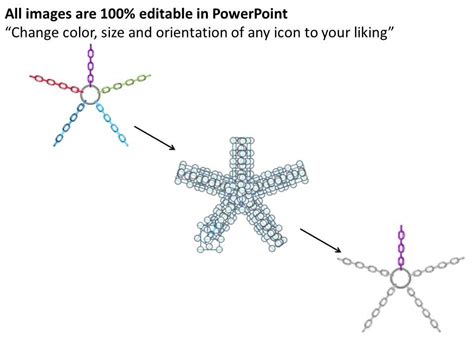 Chain Process 5 Stages PowerPoint Shapes PowerPoint Slide Deck Template Presentation