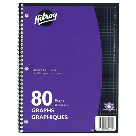 Hilroy 1 Subject Graph Ruled Spiral Notebook 80 Pages Size 80