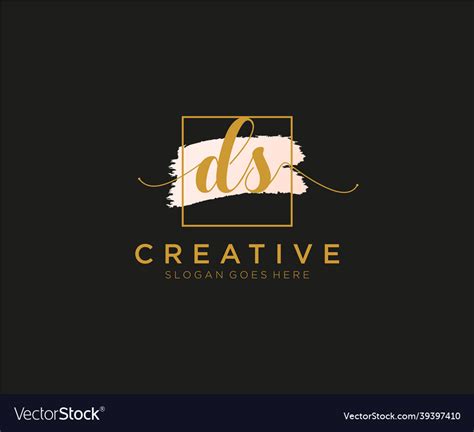 Initial Ds Feminine Logo Beauty Monogram Vector Image